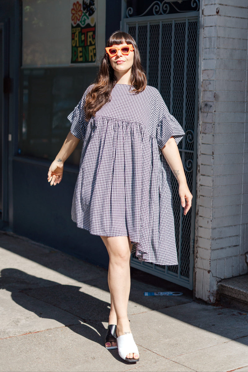 Mini Mushroom Dress in Black Gingham (RTS) – Nettle Studios