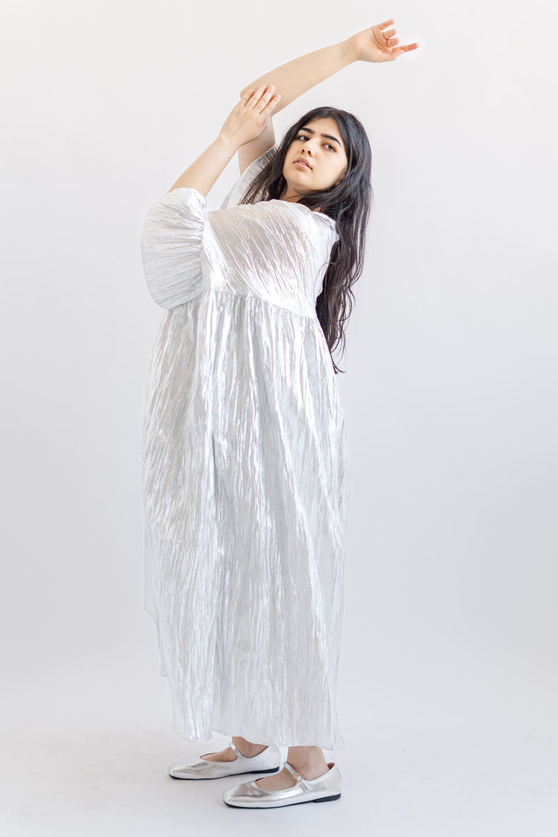 Silver Metallic Mushroom Dress – Nettle Studios