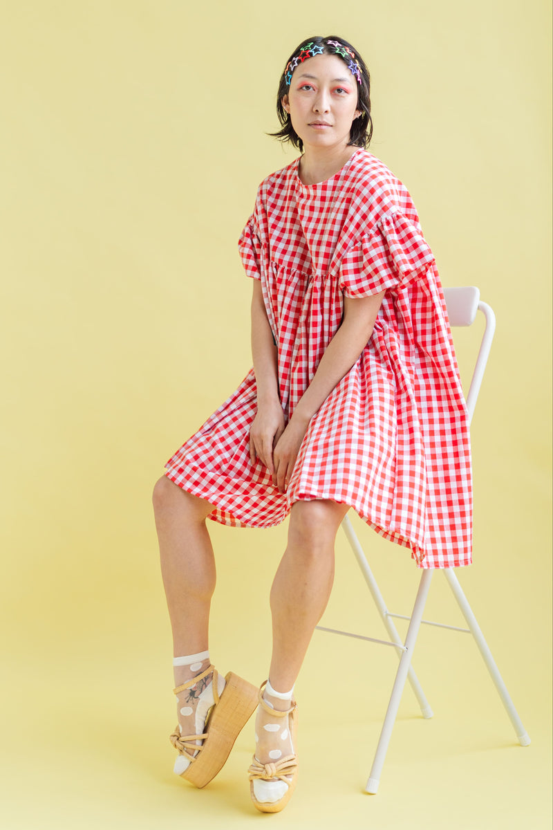 Mini Mushroom Dress in Red Gingham (RTS) – Nettle Studios